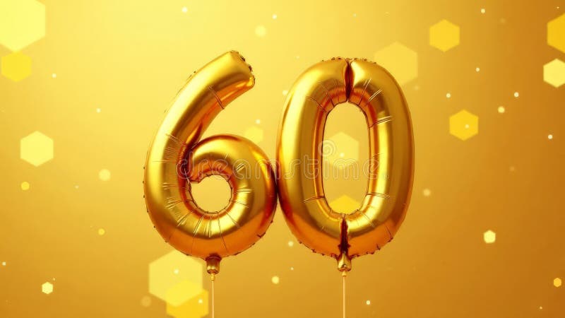 Number 60 Made of Golden Balloons Stock Illustration - Illustration of ...