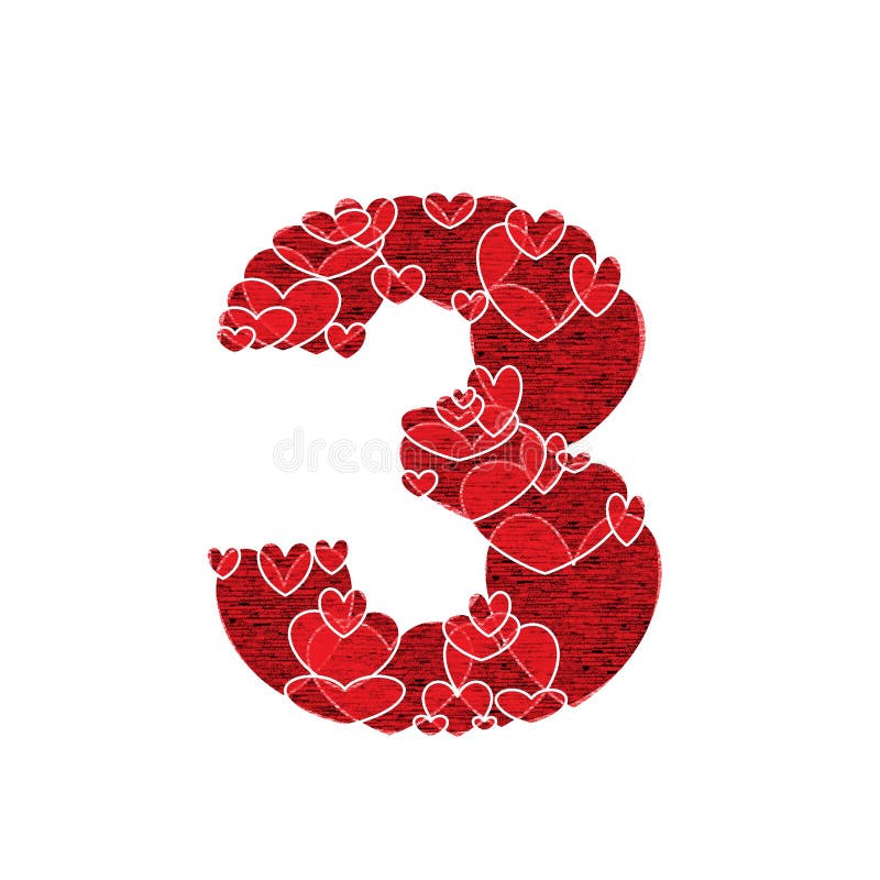Number 2 made from hearts stock illustration. Illustration of text ...