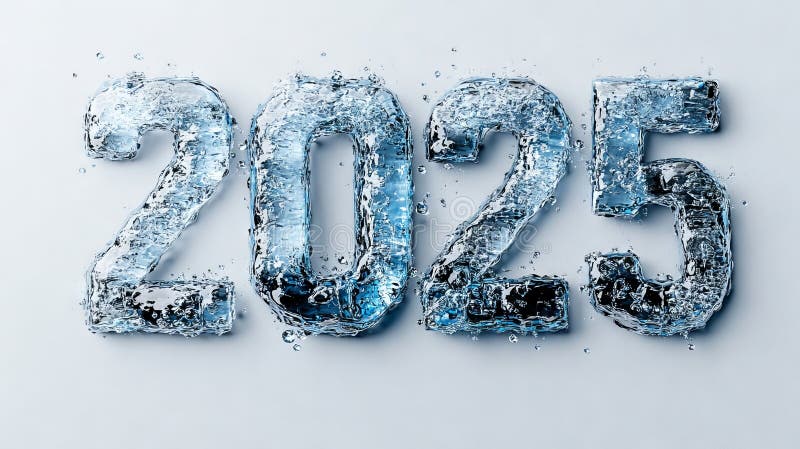 A Number Made of Ice with Water Splashing Out of it Stock Image - Image ...