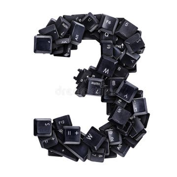 Number 3 Made Keyboard Buttons Stock Illustrations – 1 Number 3 Made ...