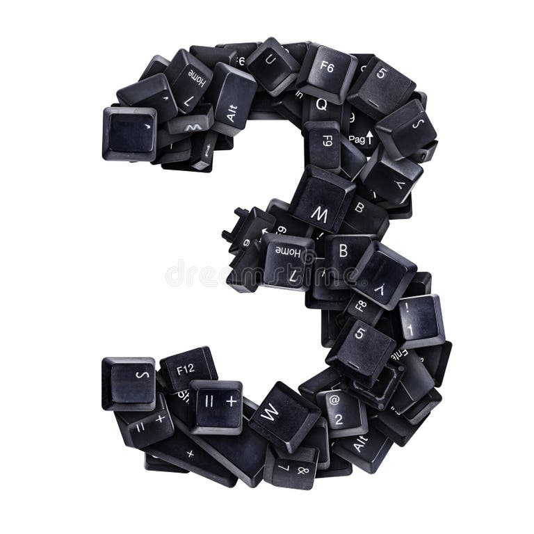 Number 3 Made Keyboard Buttons Stock Illustrations – 1 Number 3 Made ...