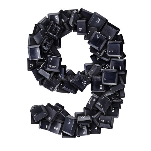 Number 9 Made of Keyboard Buttons Stock Illustration - Illustration of ...