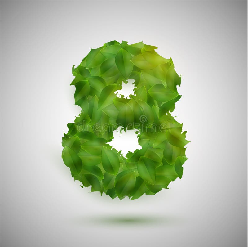 A Number Made by Leaves, Vector Stock Vector - Illustration of garden ...