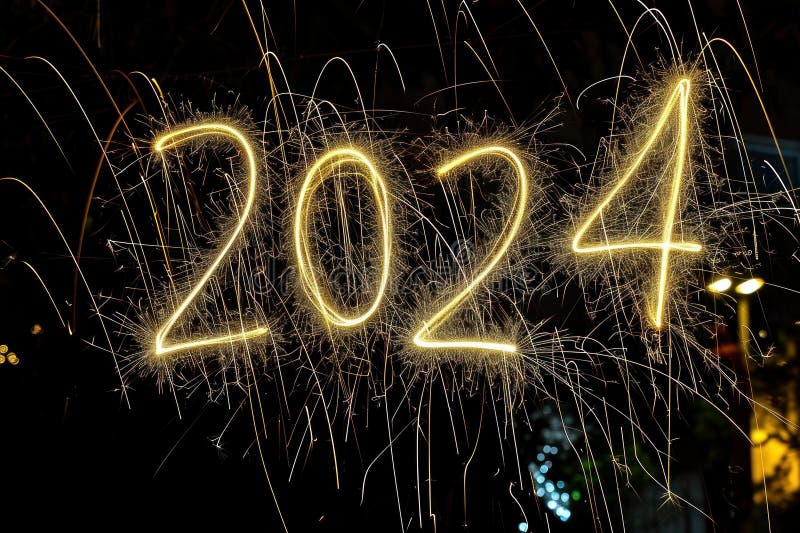 Number 2024 Made of Light, Stylized Photograph. Generative AI Stock ...