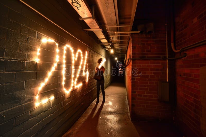 Number 2024 Made of Light, Stylized Photograph. Generative AI Stock ...