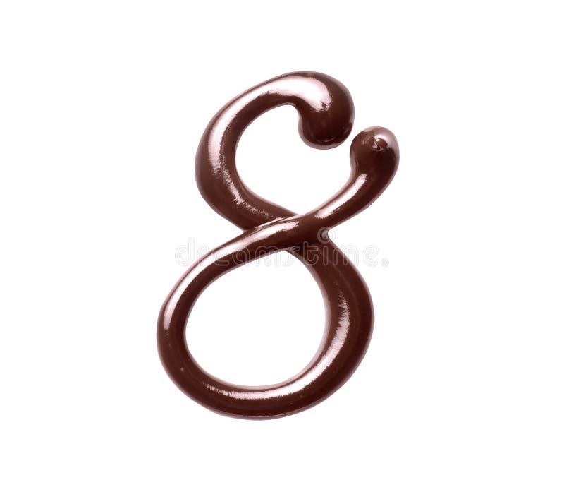 Number 8 Made of Melted Chocolate, Isolated on a White Background Stock ...