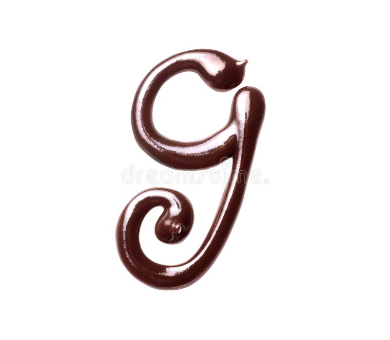 Number 9 Made of Melted Chocolate, Isolated on a White Background Stock ...