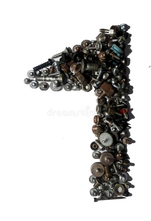 Technical Numbers Made of Metal Bricks and Nut.number 5 Stock Image ...