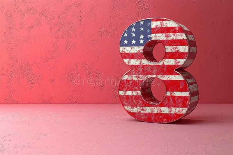The Number 8 is Made Out of American Flags with Generative AI Stock ...