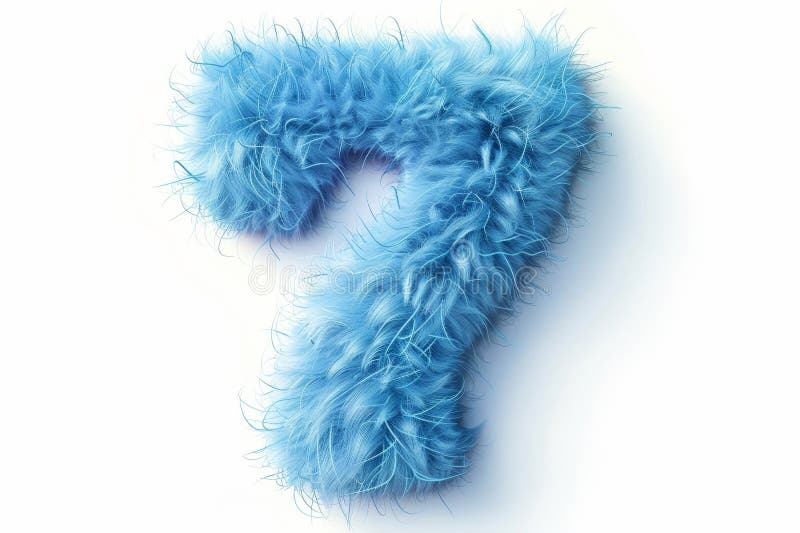 The Number 7 is Made Out of Blue Feathers with Generative AI Stock ...