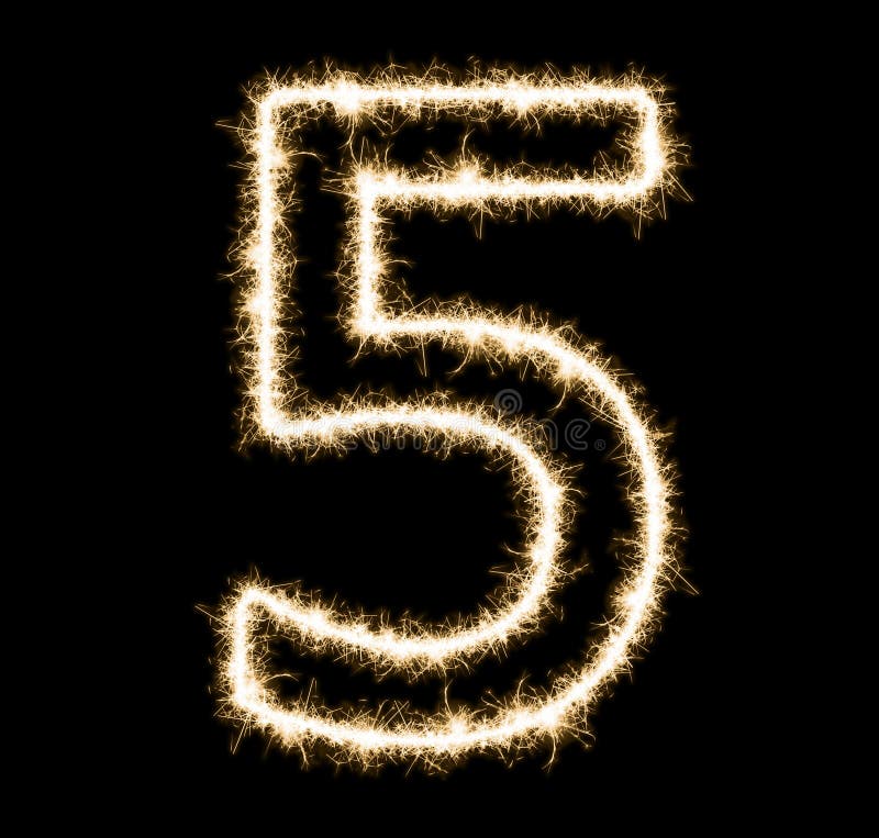 Number 5 - Made Out of Sparkles Stock Image - Image of numbers, yellow ...