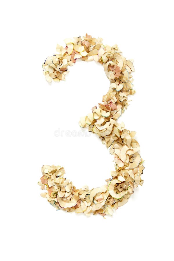 Number 3 Made of Pencil Shavings Stock Image - Image of material ...