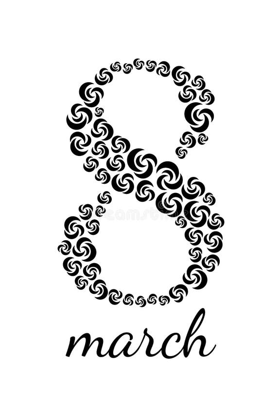 Number 8 Made from Pink Buds Stock Vector - Illustration of evening ...