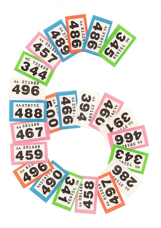 A Number Made of Raffle Tickets. Stock Image - Image of five, green ...