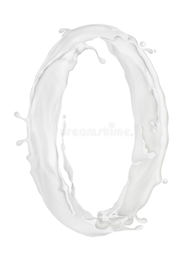 Number 0 Made from Splashes of Milk on White Background Stock Image ...