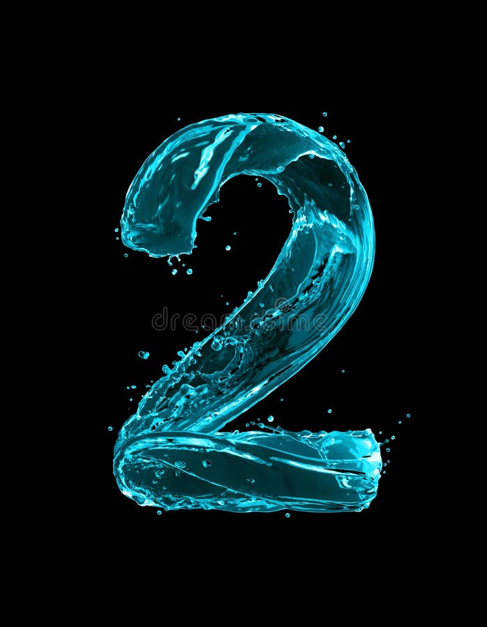 Number 8 Made of Water Splashes, Isolated on a White Background Stock ...