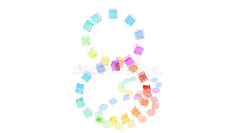 Number 8 Made Up of Colorful Cubes Intro 3d Stock Illustration ...