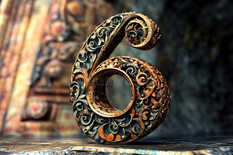 The Number 6 is Made Up of Many Different Shapes and Colors Stock ...