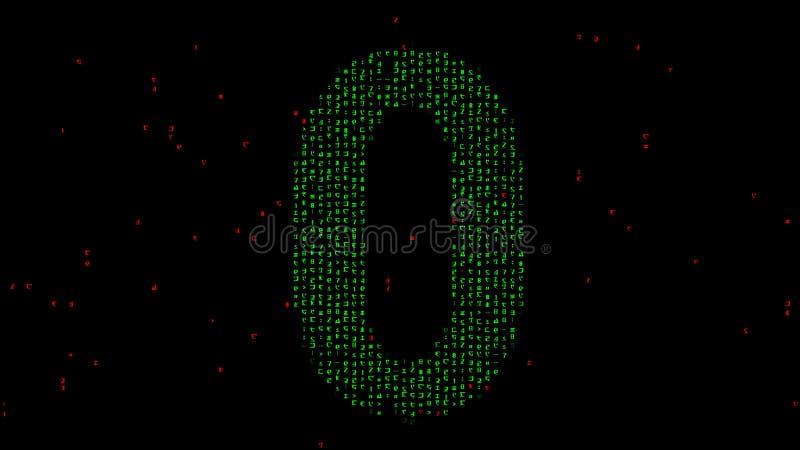 Number 3 with Matrix Code on Plain Black Background Stock Video - Video ...