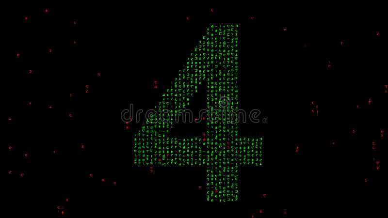 Number 10 with Matrix Code on Plain Black Background Stock Footage ...