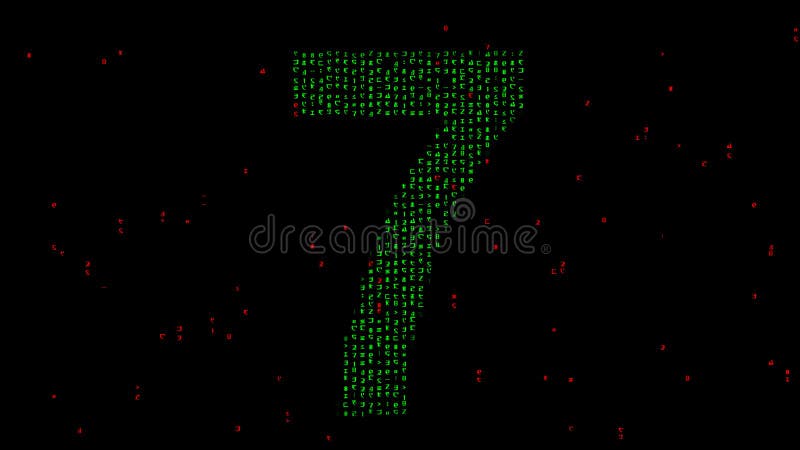 Number 8 with Matrix Code on Plain Black Background Stock Footage ...