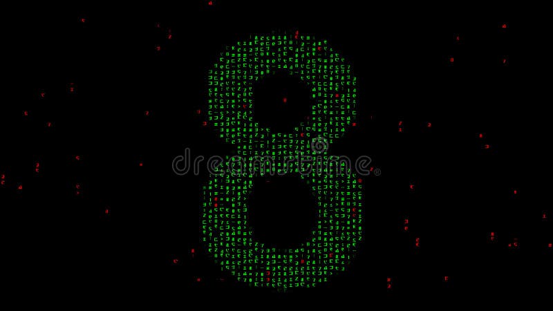 Number 10 with Matrix Code on Plain Black Background Stock Footage ...