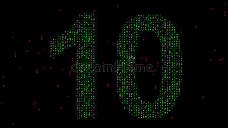 Number 3 with Matrix Code on Plain Black Background Stock Video - Video ...
