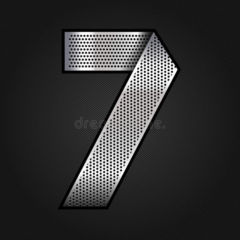 Number Metal Chrome Ribbon 7 Seven Stock Illustrations – 2 Number Metal ...