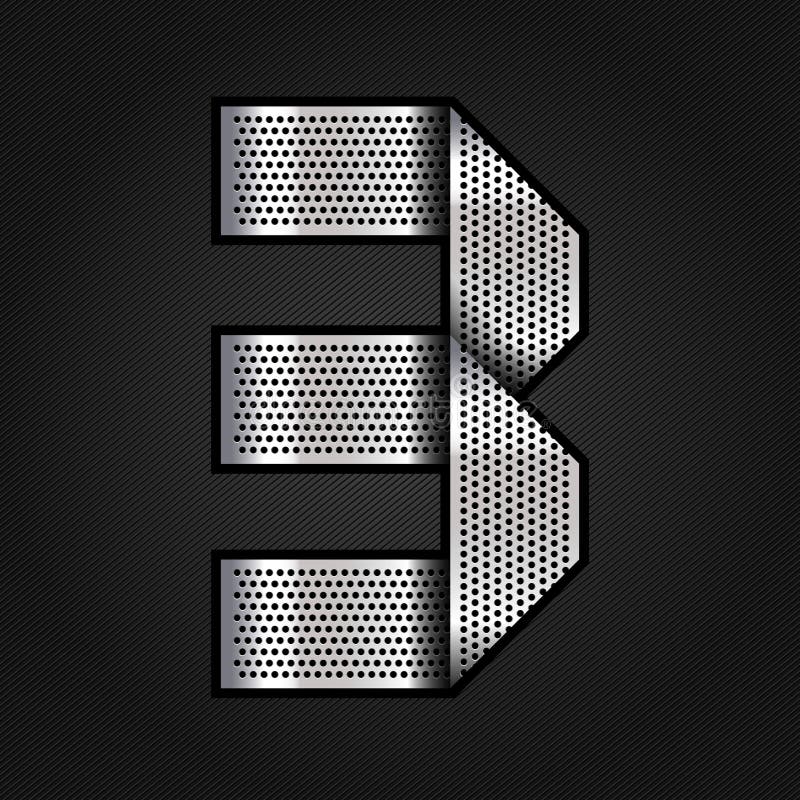 Number Metal Chrome Ribbon - 3 - Three Stock Vector - Illustration of ...