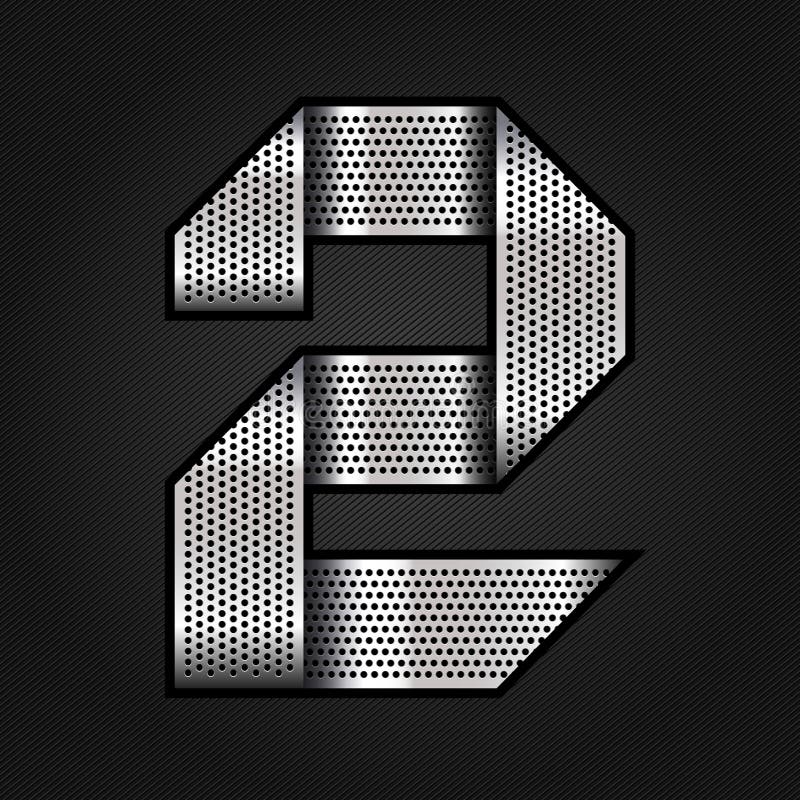 Number Metal Chrome Ribbon 2 Two Stock Illustrations – 2 Number Metal ...