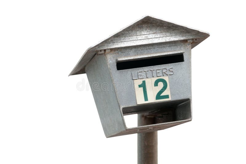 Silver Metallic Letterbox for Home in Grey Wall Stock Image - Image of ...