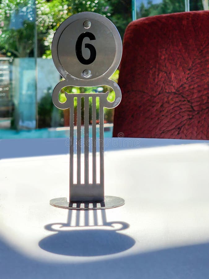 Number 6 stock image. Image of shadow, restaurant, table - 388506653