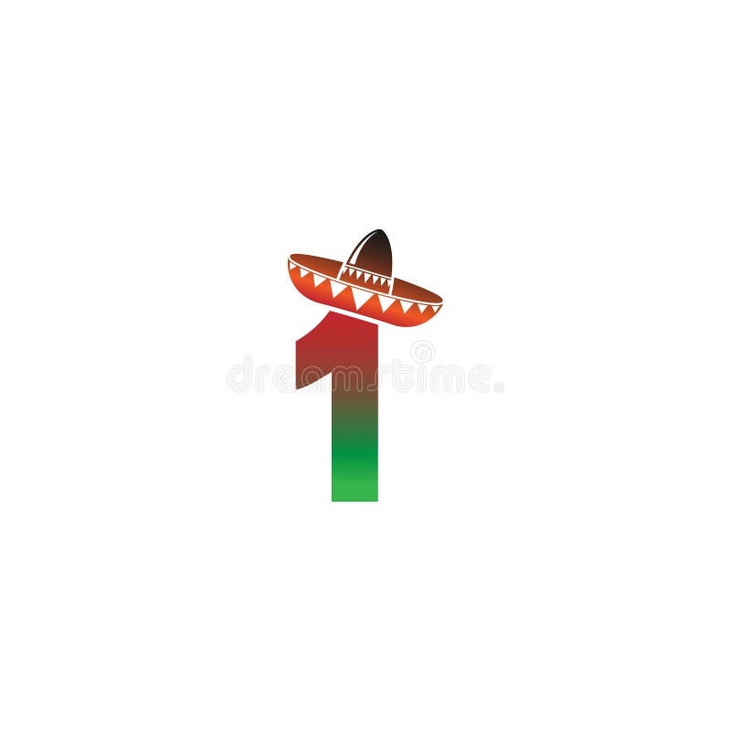 Number 1 Mexican Hat Concept Design Stock Vector - Illustration of ...