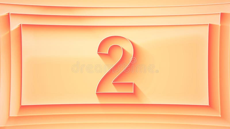 2 Number. Minimalistic Embossed Number with Glittering Lights and ...