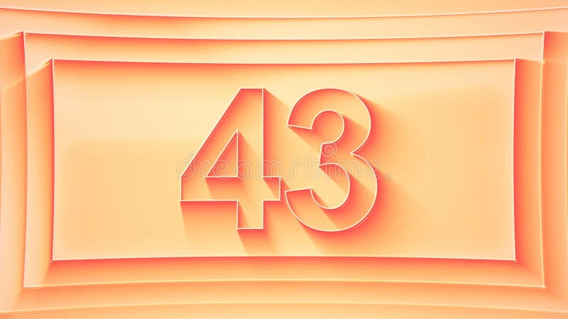 43 Number. Minimalistic Embossed Number with Glittering Lights and ...