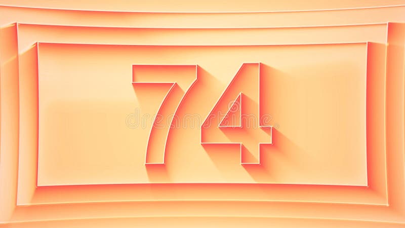 74 Number. Minimalistic Embossed Number with Glittering Lights and ...