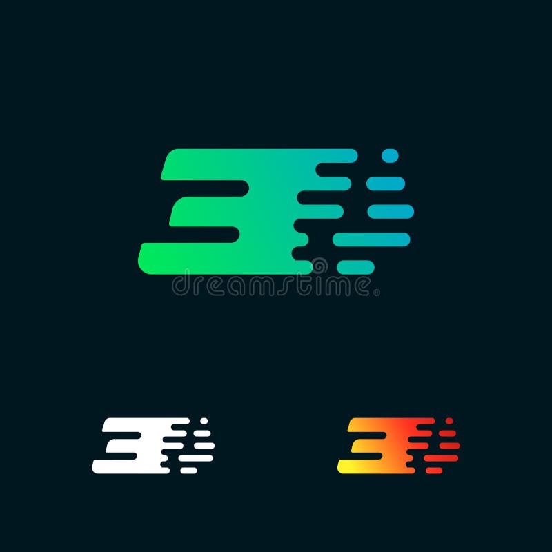 Number 3 Modern Speed Shapes Logo Design Vector Stock Vector ...