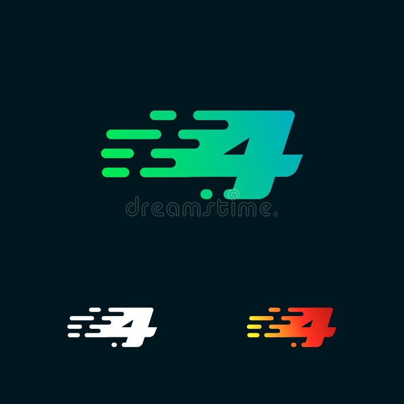Number 4 Modern Speed Shapes Logo Design Vector Stock Vector ...