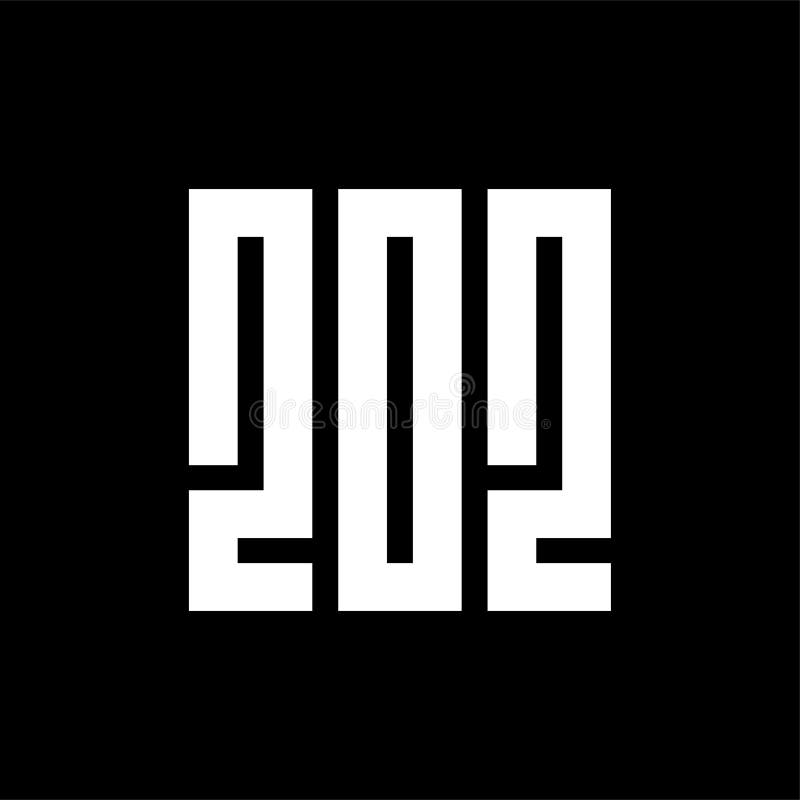 Number 202 Monogram Logo Vector Art, Geometric Square Shape Logo, White ...
