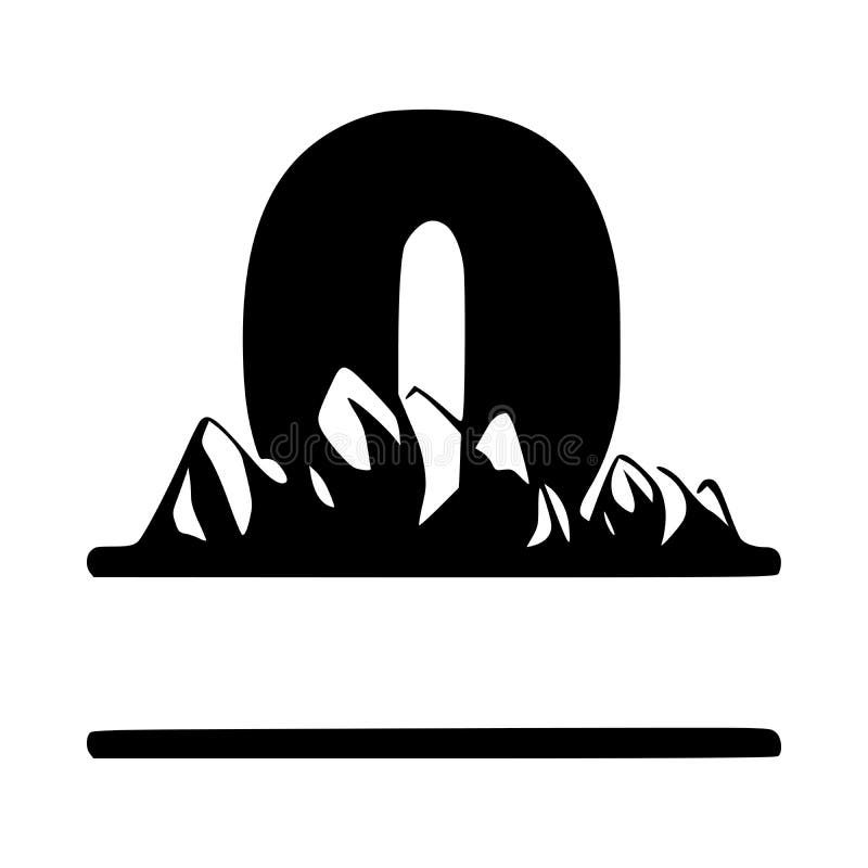 Number 0 and Mountain Personalized Monogram Stock Vector - Illustration ...