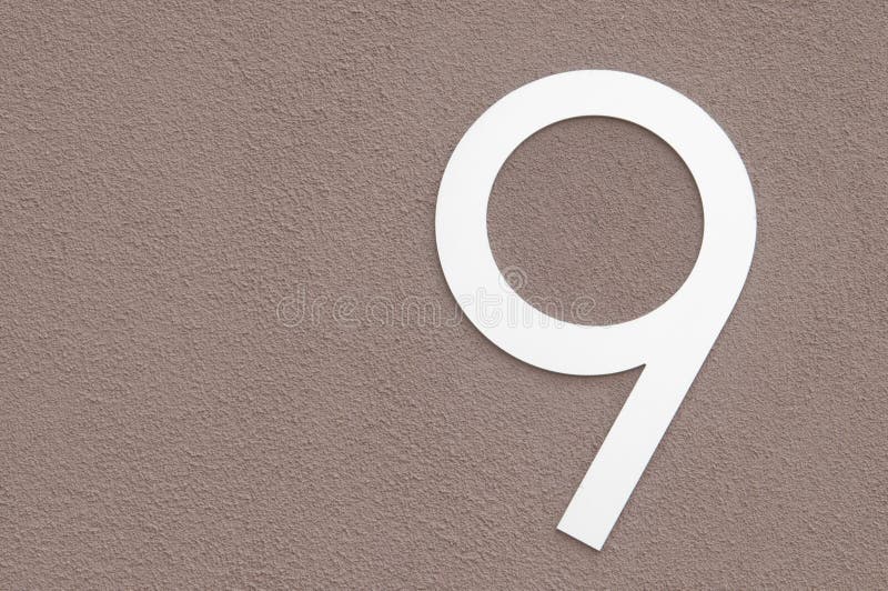 Number 9 stock photo. Image of wall, attached, plaque - 30593122