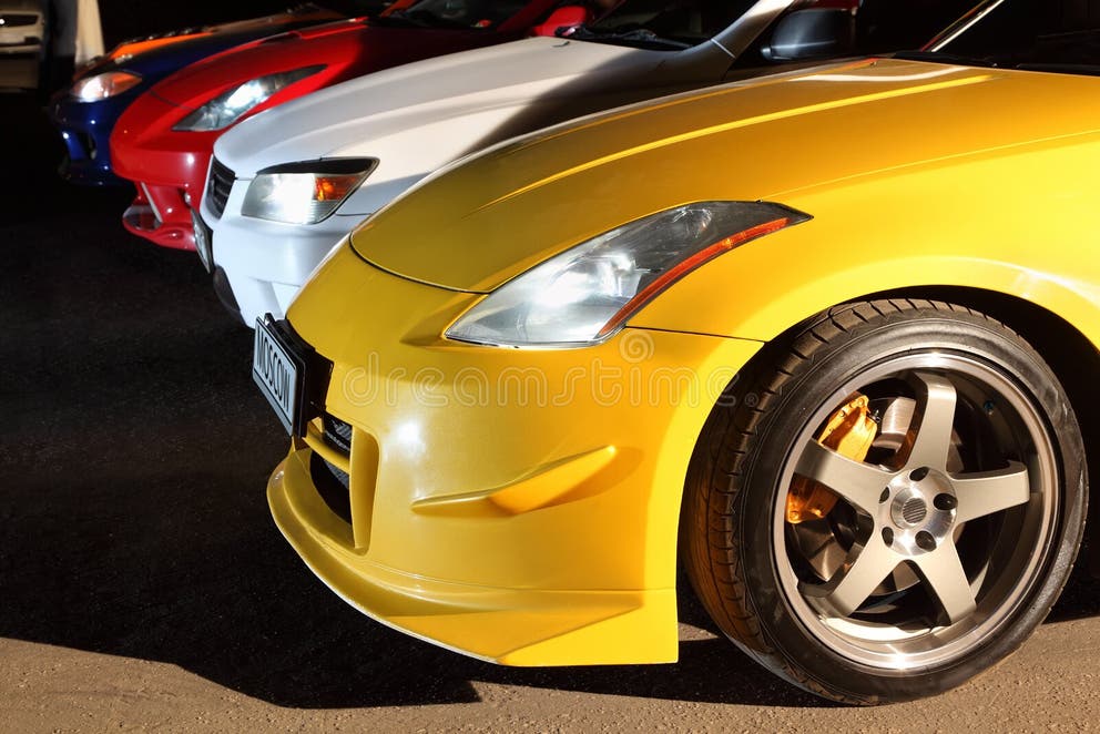 Number of Multi-colored Cars in Parking. Stock Image - Image of ...