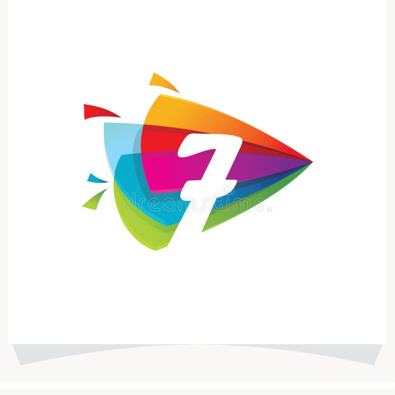 Number 7 Negative Space Design. Number 7 Logo at Colorful Multicolor ...
