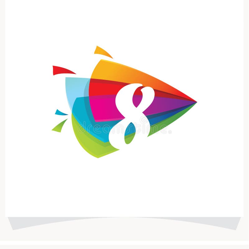 Number 8 Negative Space Design. Number 8 Logo at Colorful Multicolor ...