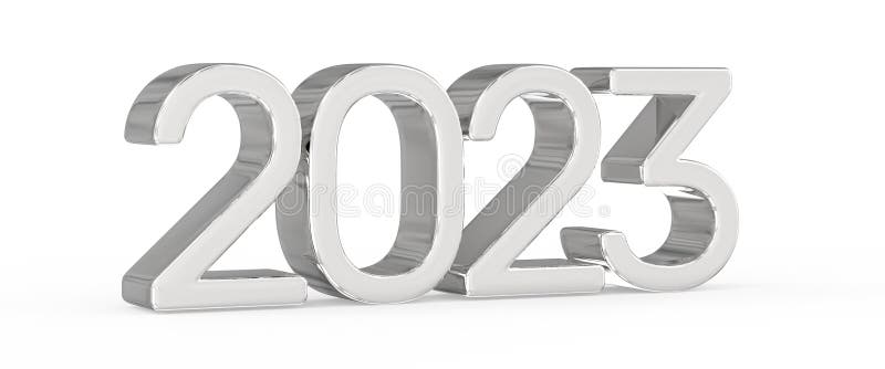 Number 2023 New Year 3D Render DESIGN Stock Photo - Illustration of ...