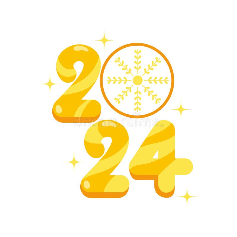 2024 Number New Year Design Stock Vector - Illustration of trendy ...