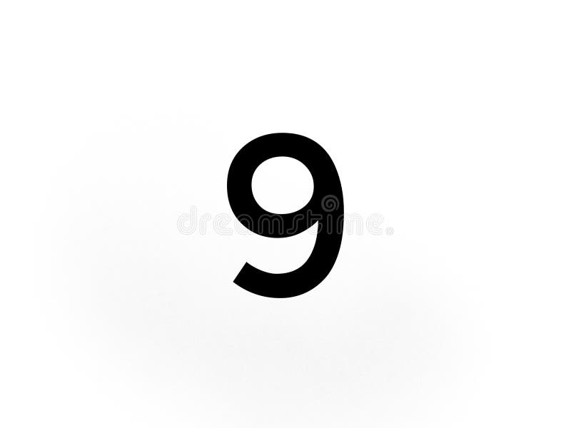 Number Nine 9 in Black Color Stock Photo - Image of number, digit ...