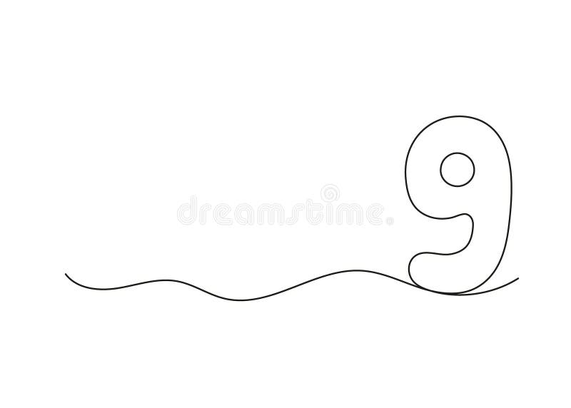 Number 2 in Continuous Line Drawing Style. Abstract Drawing Number Two ...