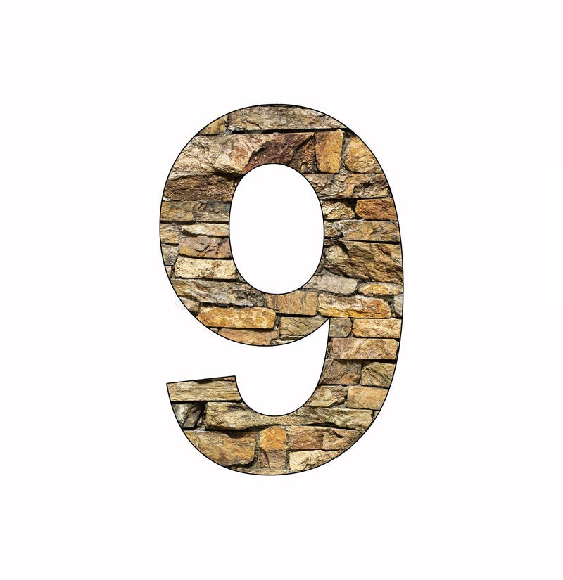 Number 9 - Nine Digit on Rustic Stone Background Stock Photo - Image of ...