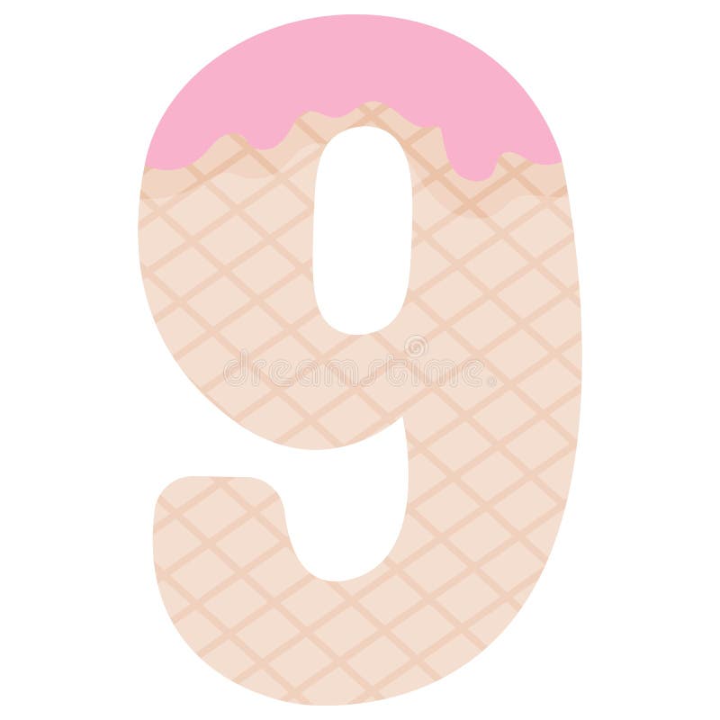 Number Nine in the Form of Ice Cream Stock Vector - Illustration of ...